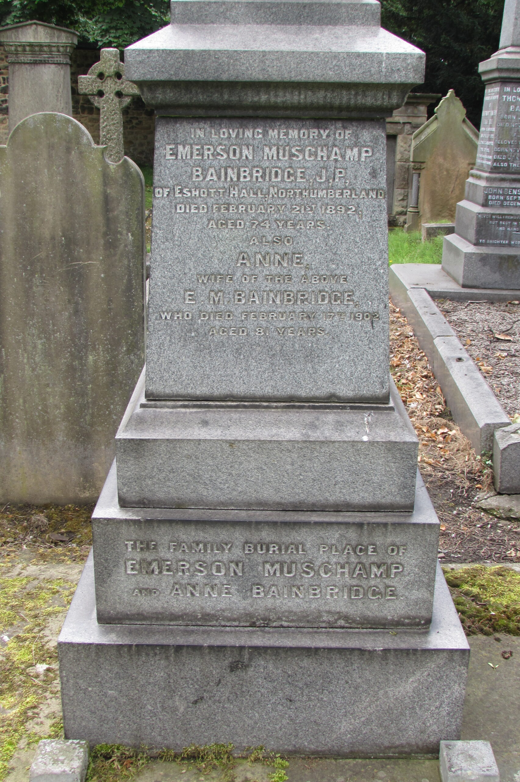 BAINBRIDGE Emerson Muschamp (1817 – 1892) – Friends of Jesmond Old Cemetery